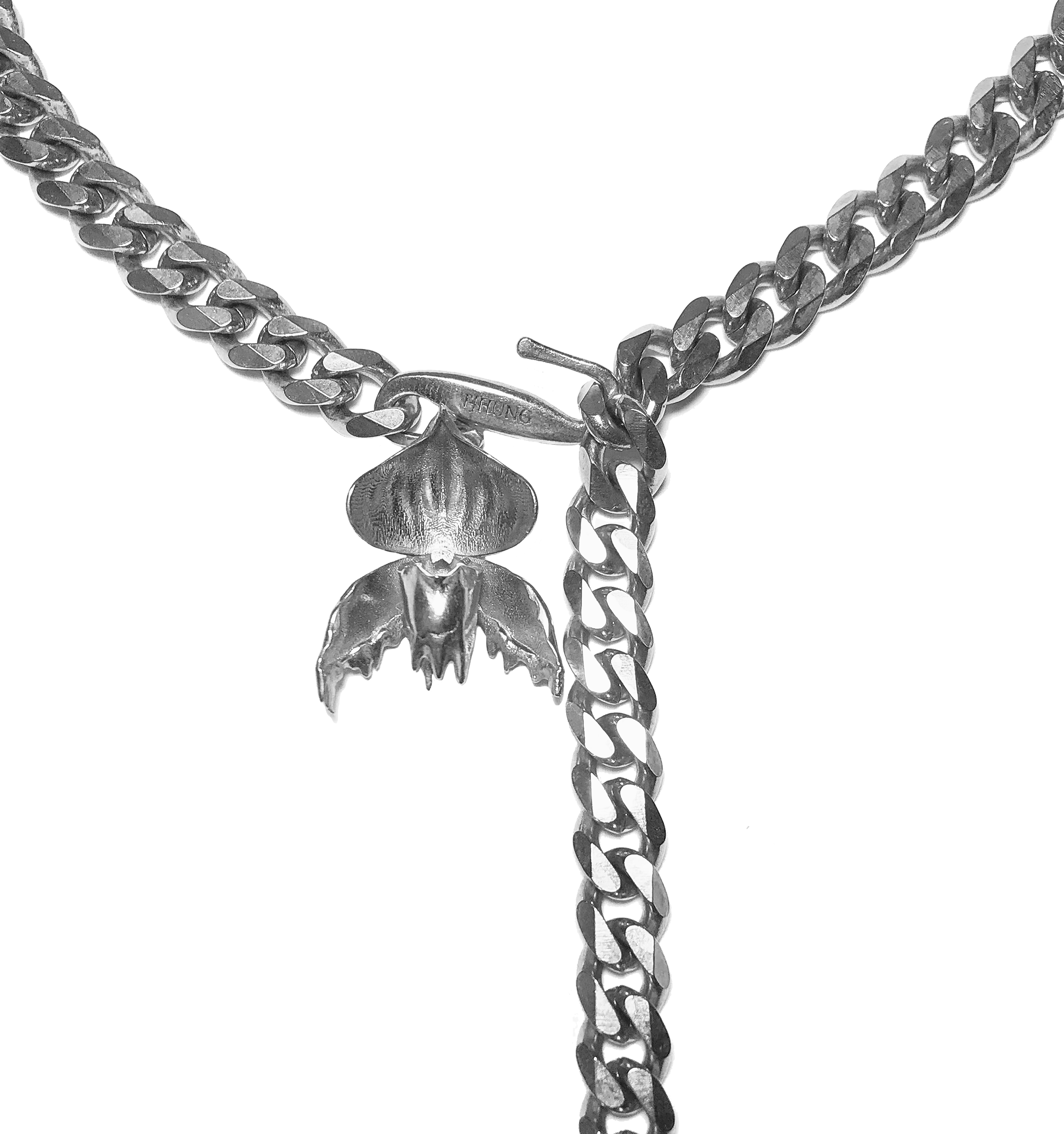 Melted Slipper Orchid - Gunmetal Curb Chain – Sheridan Tjhung